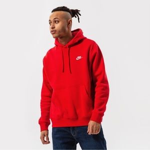 Nike | Sweaters | Nike Sportswear Club Fleece Hoodie Pullover Red Brand ...
